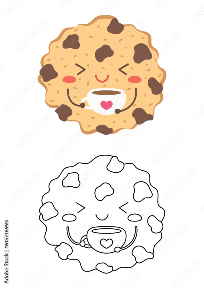 Cookie Cute Vector Illustration Cartoon Isolated On White Background
