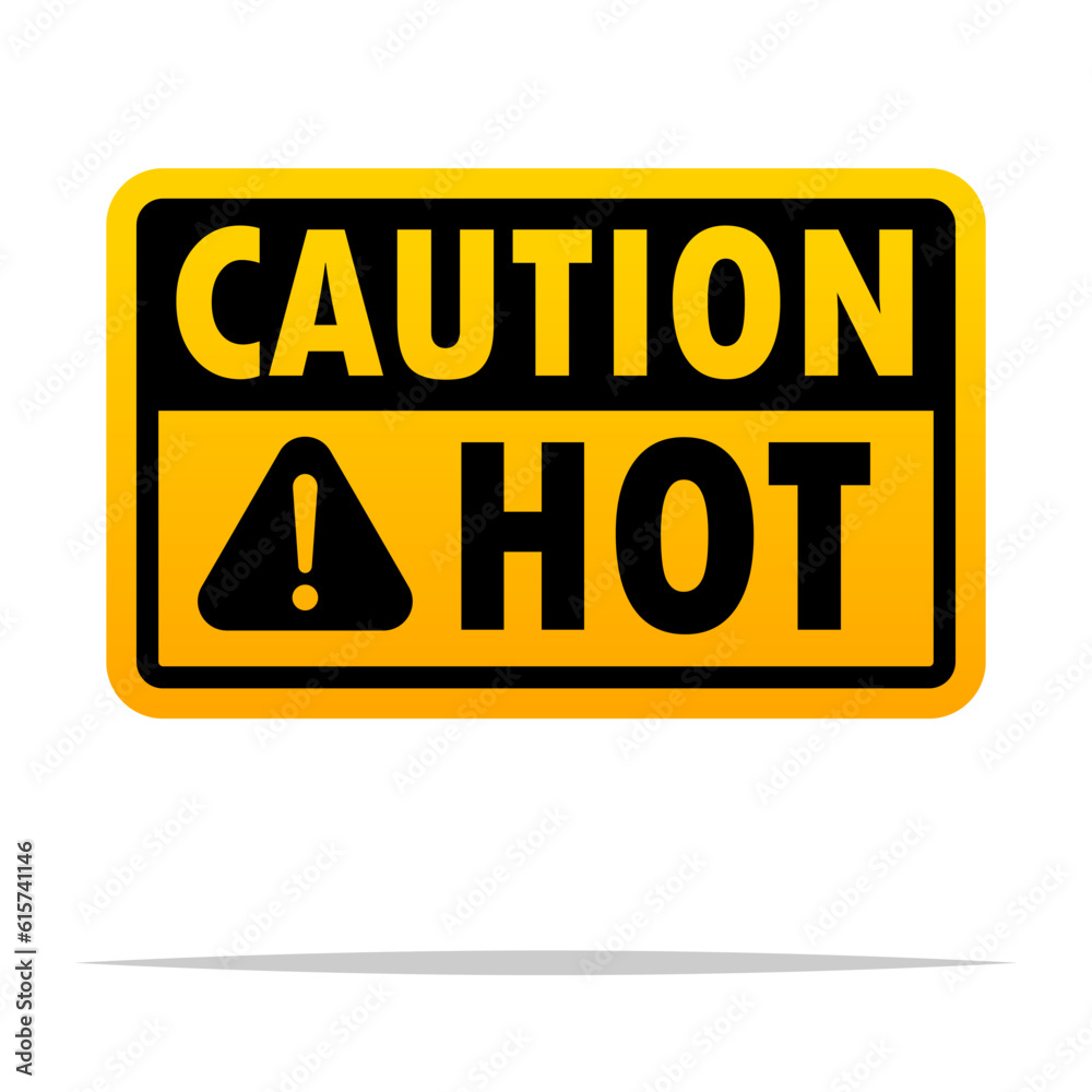 Caution hot sign vector isolated illustration Stock Vector | Adobe Stock