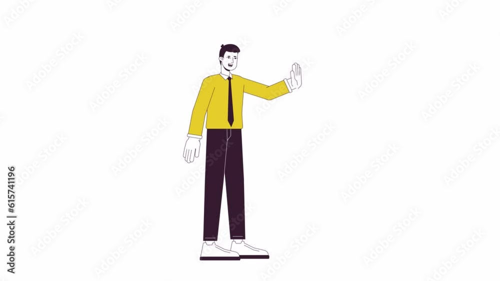 Office man high fiving animation. Animated cartoon male white collar ...