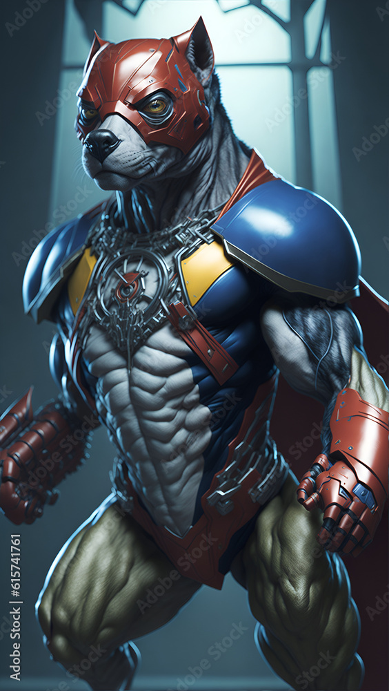 Animal superhero mascot of the Faculty of Mechanization, AI Generative ...