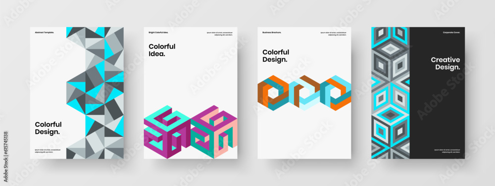 Fresh geometric tiles catalog cover concept collection. Simple leaflet ...