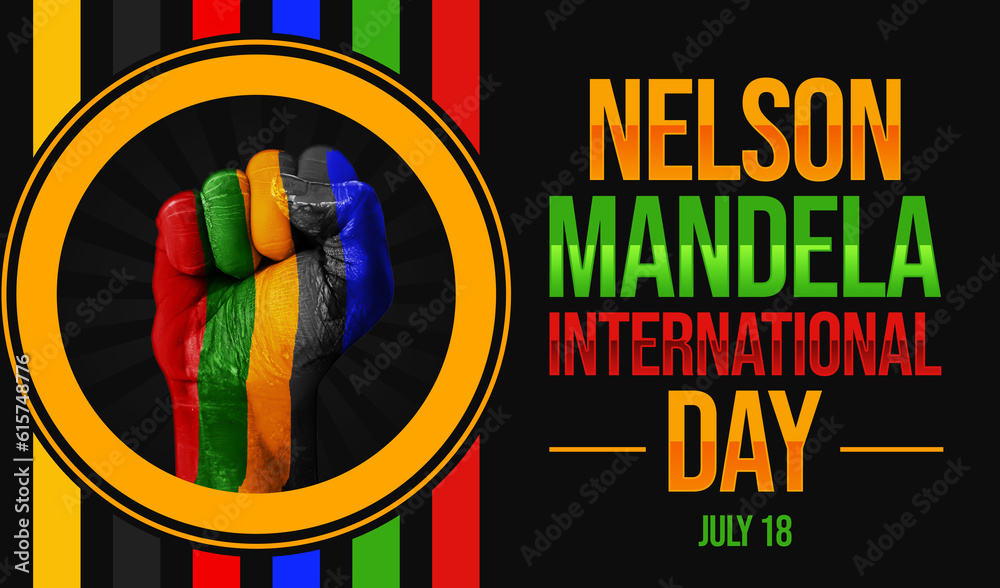Nelson Mandela International Day background design with colorful shapes ...
