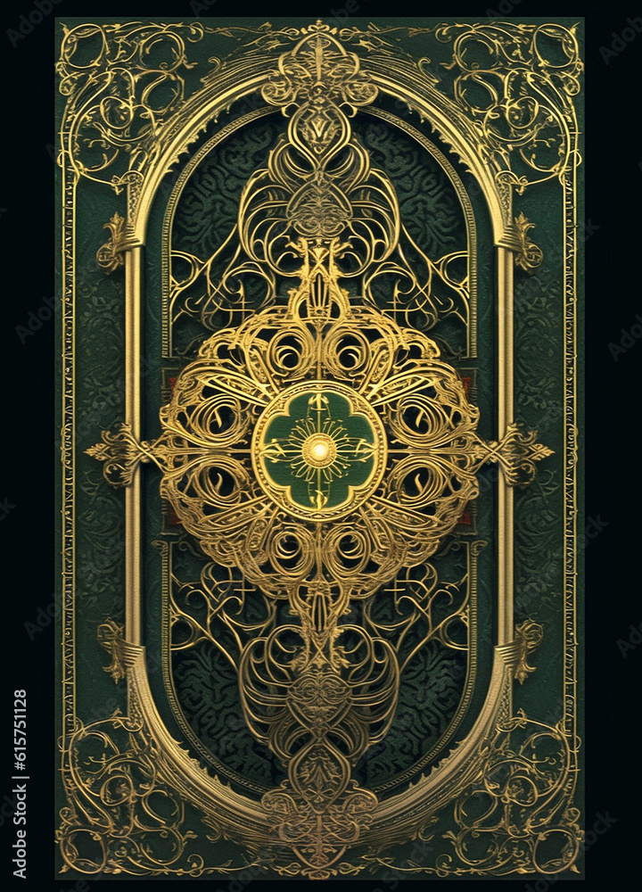 Ornate Gold Book Cover Design 5x7 inches Created with Generative AI ...