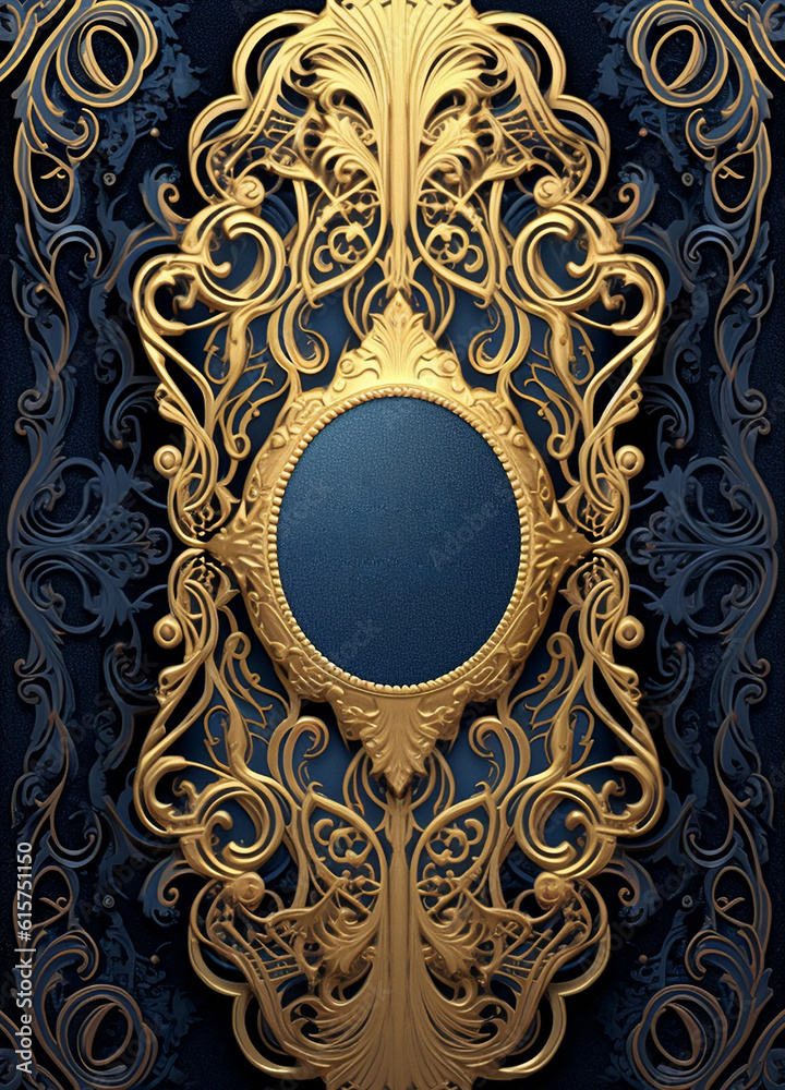 Ornate Gold Book Cover Design 5x7 inches Created with Generative AI ...