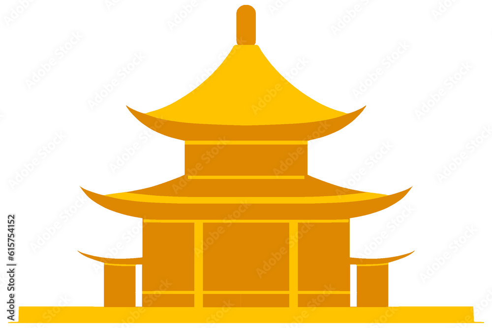 Golden temple pavilion icon on transparent background - Asian, Japanese ...
