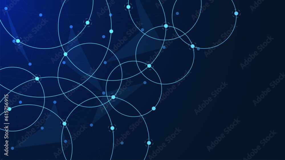 Abstract Circle Plexus With Connecting Circle Line And Dot Big Data Visualization Network