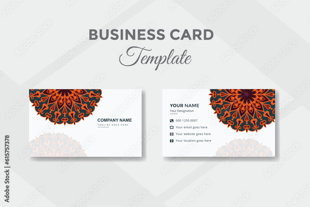 Vector luxury premium style mandala decorative visiting card template ...