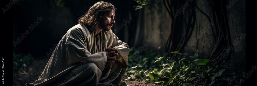 Jesus Christ prays, prayer in the Garden of Gethsemane. The Passion of ...