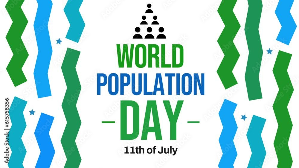 July 11 is World Population Day, 4K Animation with colorful design and ...