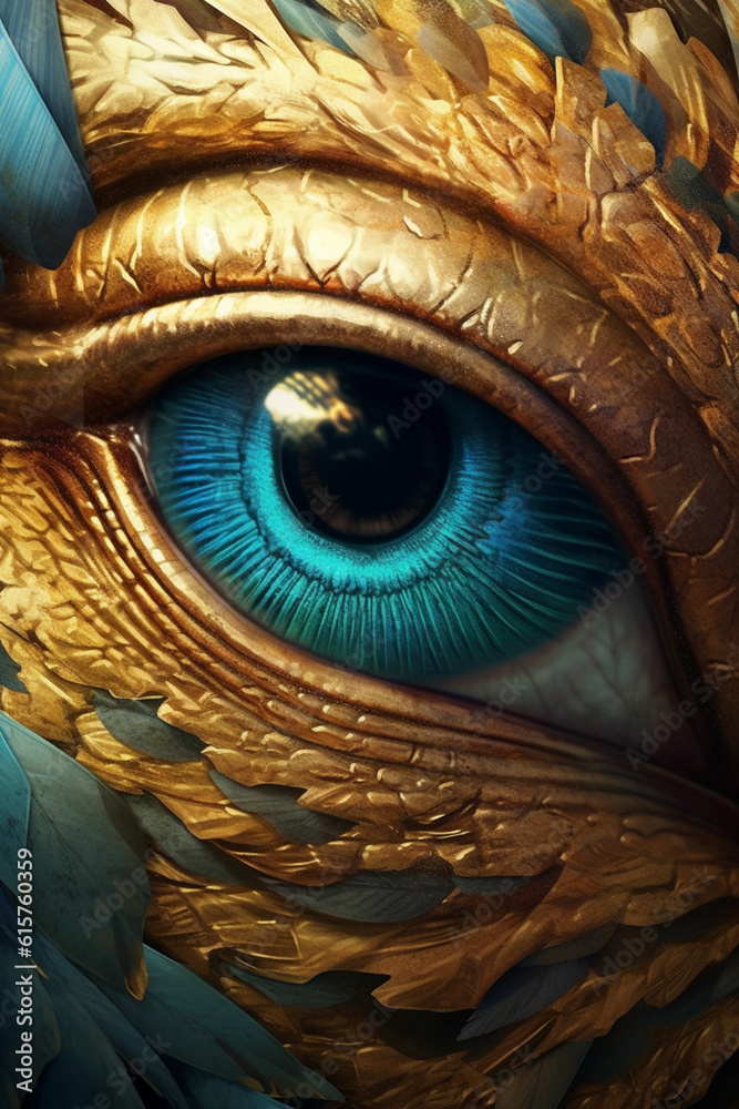 Horus' Divine Eye: A striking portrayal of the abstract eye of Horus ...