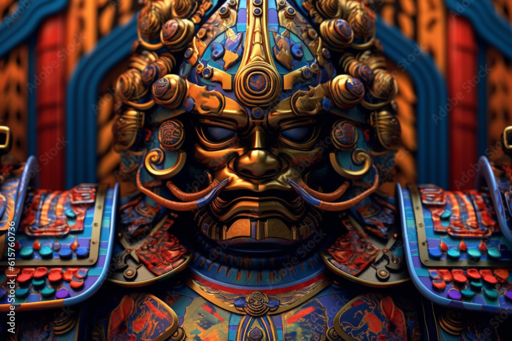 Samurai Armor: An abstract portrayal of the intricate details and ...