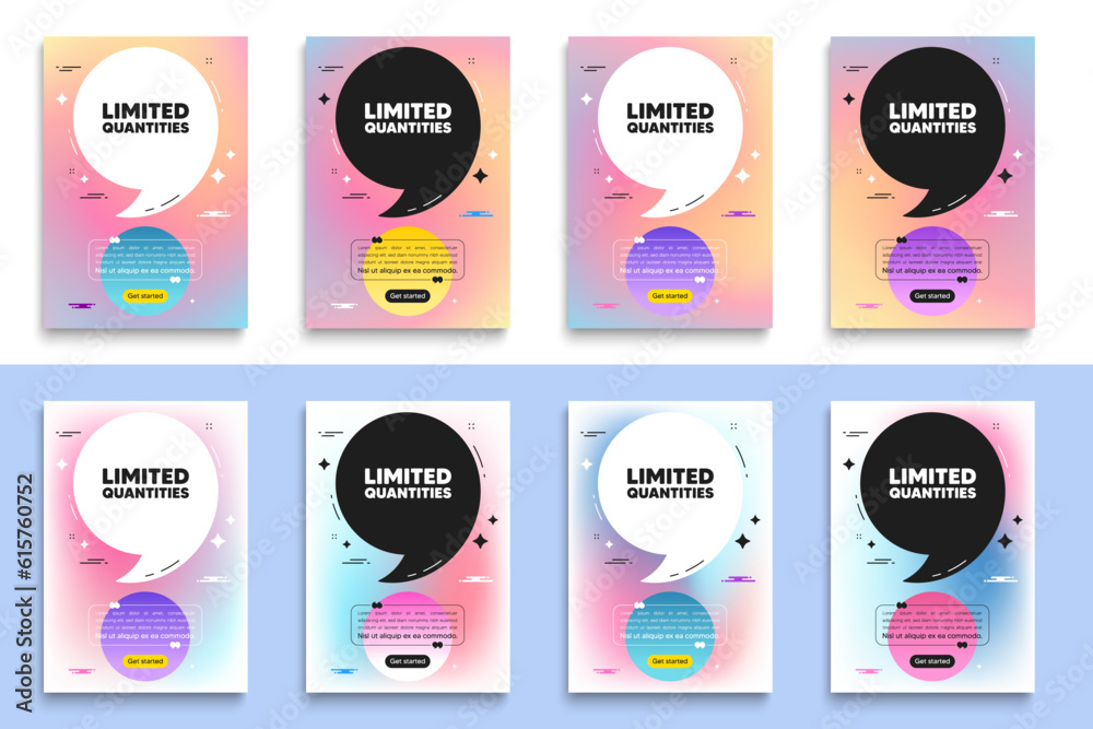 Limited quantities tag. Poster frame with quote. Special offer sign ...