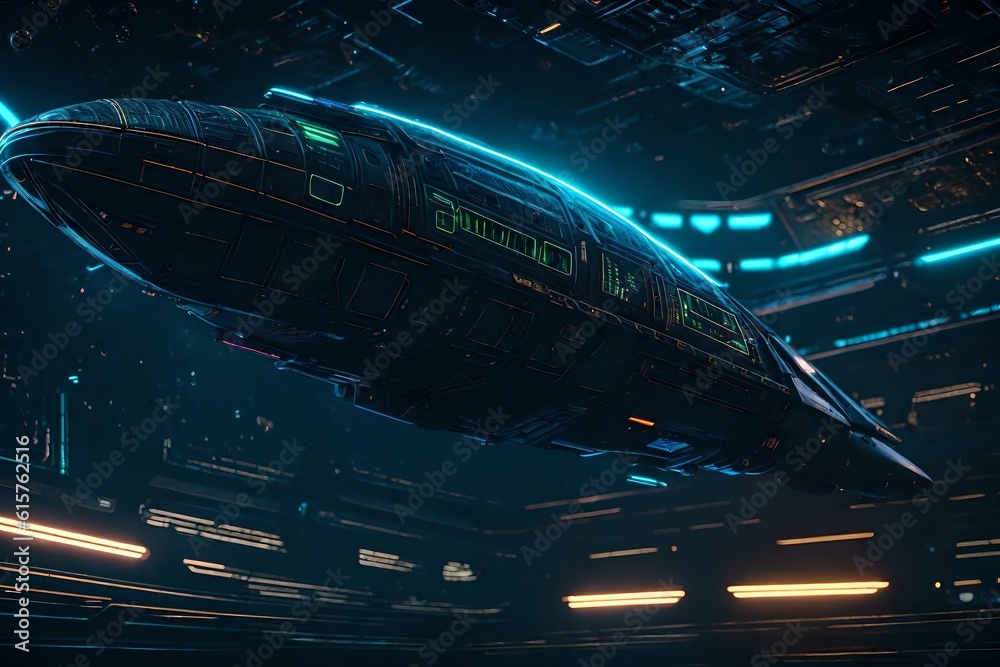 Alien Spaceship Taking Off / Ai Generated wallpaper/background Stock ...