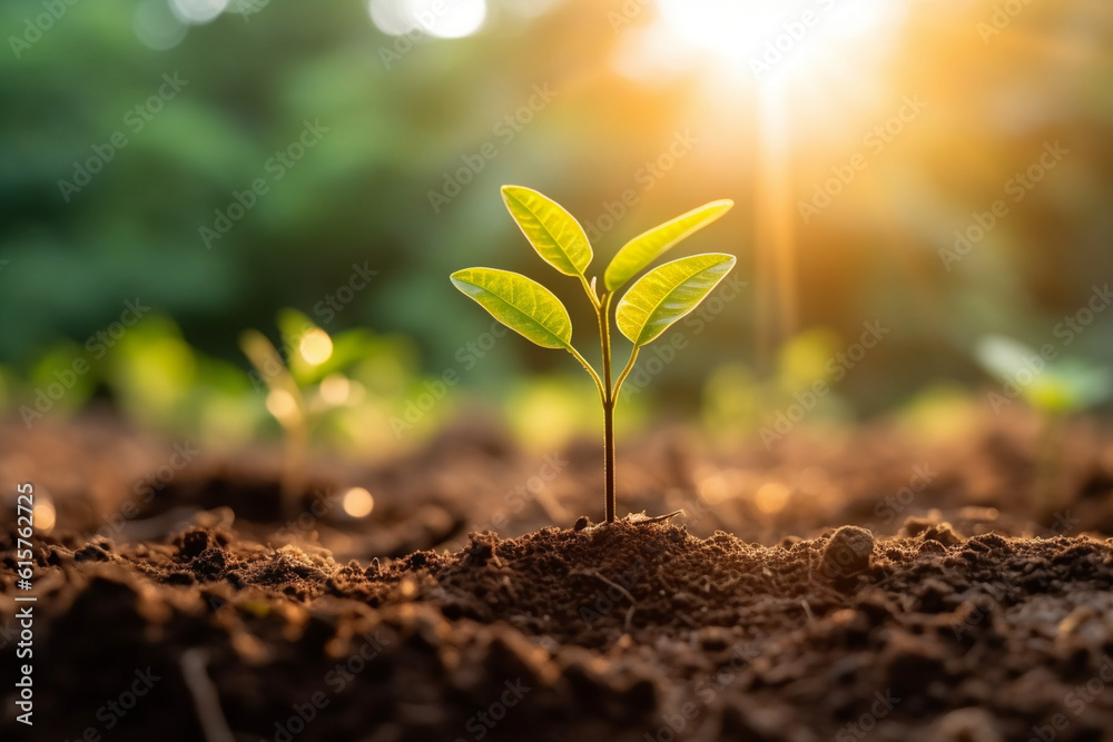 Reforestation project with seedlings being planted, Natural climate ...