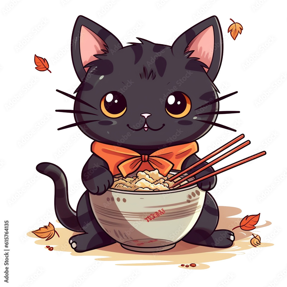 Cute Kawaii Kitten Cat Illustration Cartoon Stock Illustration | Adobe ...