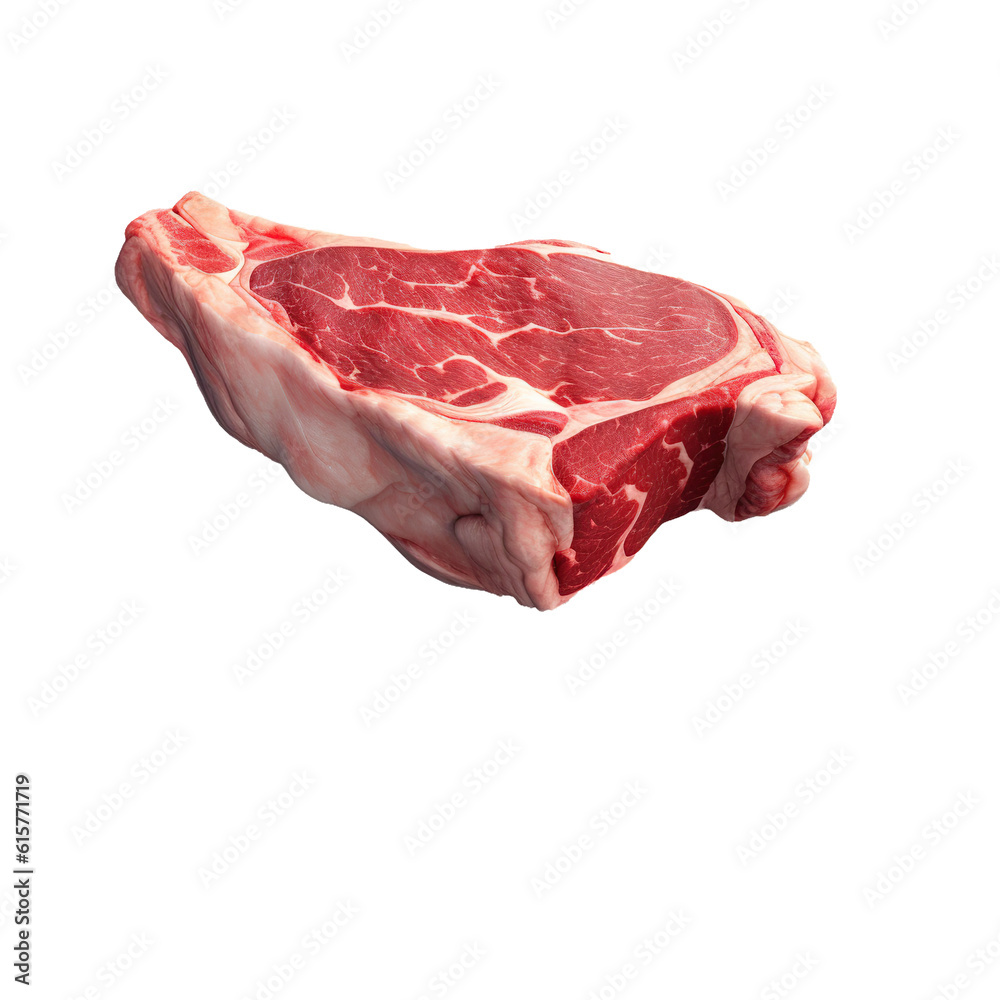 Raw Beef T bone steak, angle view, photo, realistic 3d, steak falling ...
