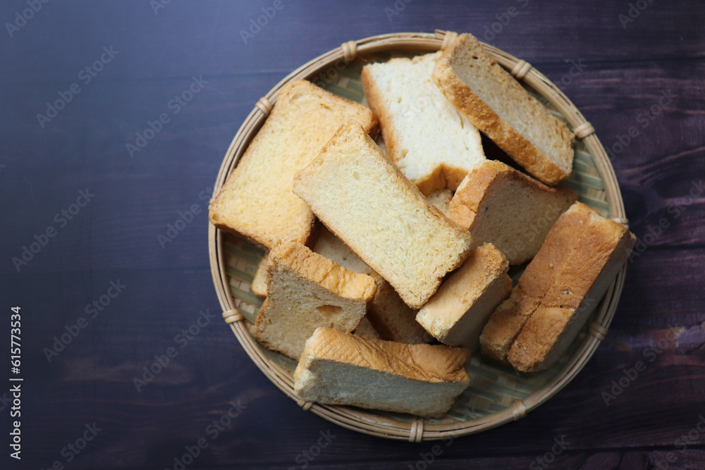 Tea Time Snack. Healthy Wheat rusk served with Indian hot masala tea ...