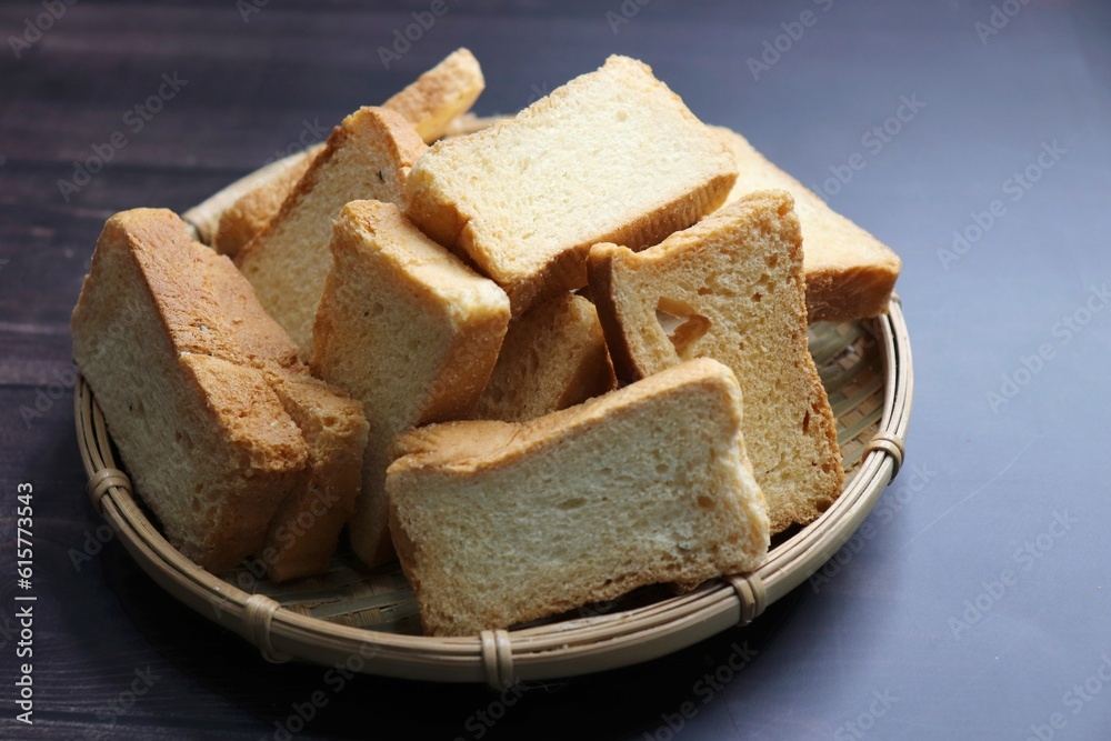 Tea Time Snack. Healthy Wheat rusk served with Indian hot masala tea ...