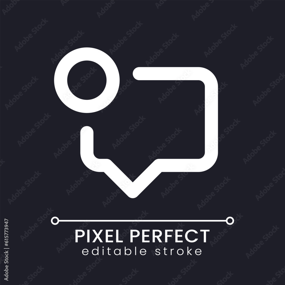 New message pixel perfect white linear ui icon for dark theme. Chat ...