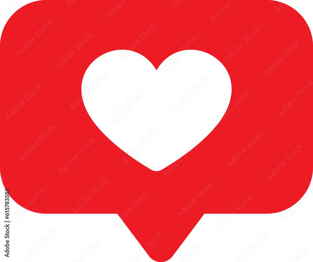 Heart text box, love icon social media notification, white heart with ...