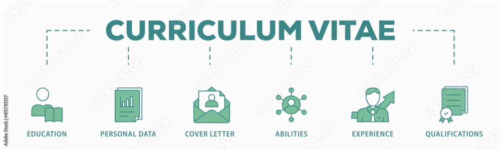 Curriculum vitae banner web icon vector illustration concept with icon ...