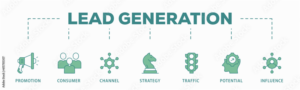 Lead generation banner web icon vector illustration concept with icon ...