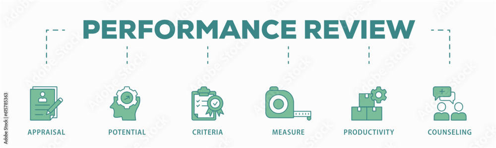 Performance review banner web icon vector illustration concept for ...
