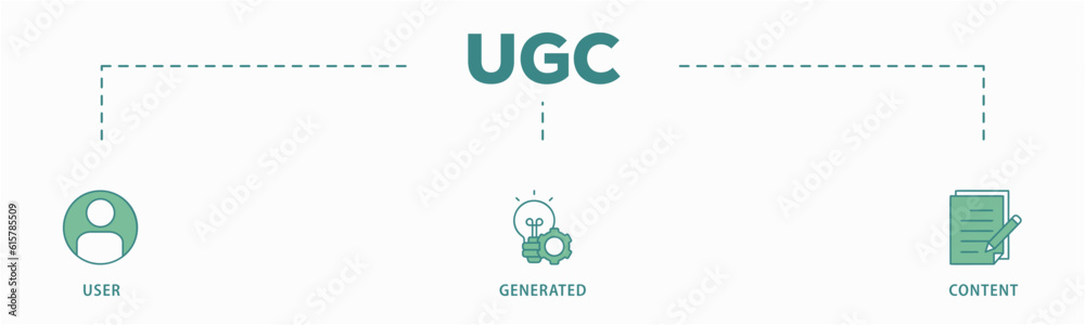 UGC banner web icon vector illustration concept for user-generated content with icon of people ...