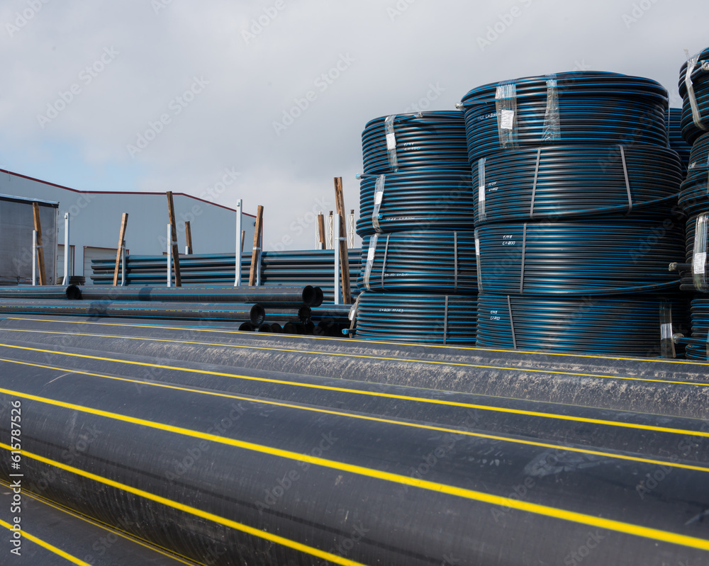 PE pipe factory stock images of PE Pipes in large and small sizes, PE ...