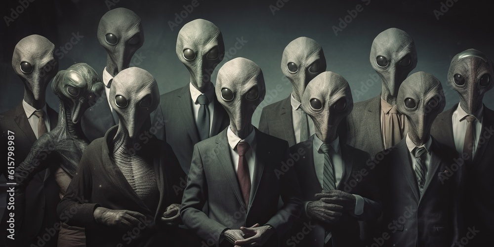 Group of aliens secret world government, concept of Extraterrestrial ...