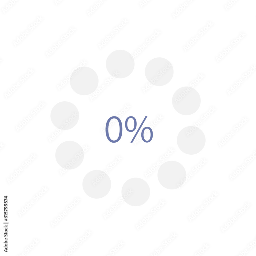 Radial progress infographic chart design template. Zero percentage ...