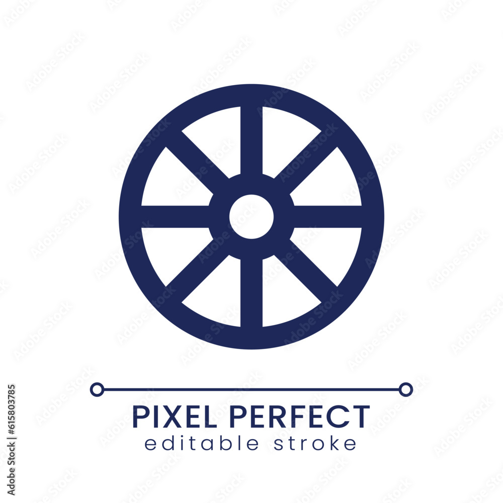 Hue color pixel perfect linear ui icon. Palette wheel. Video correcting ...
