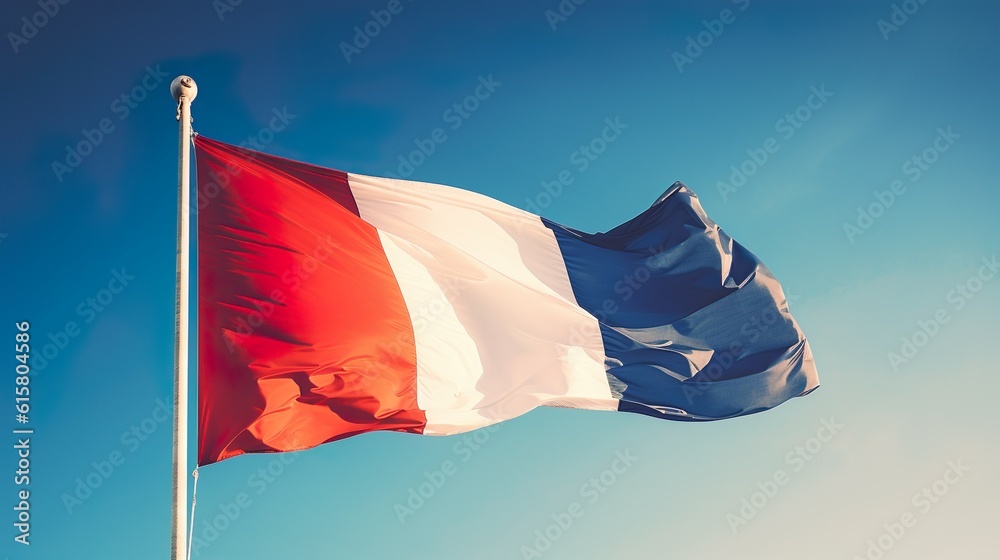 Waving flag of France made with Ai generative technology Stock ...