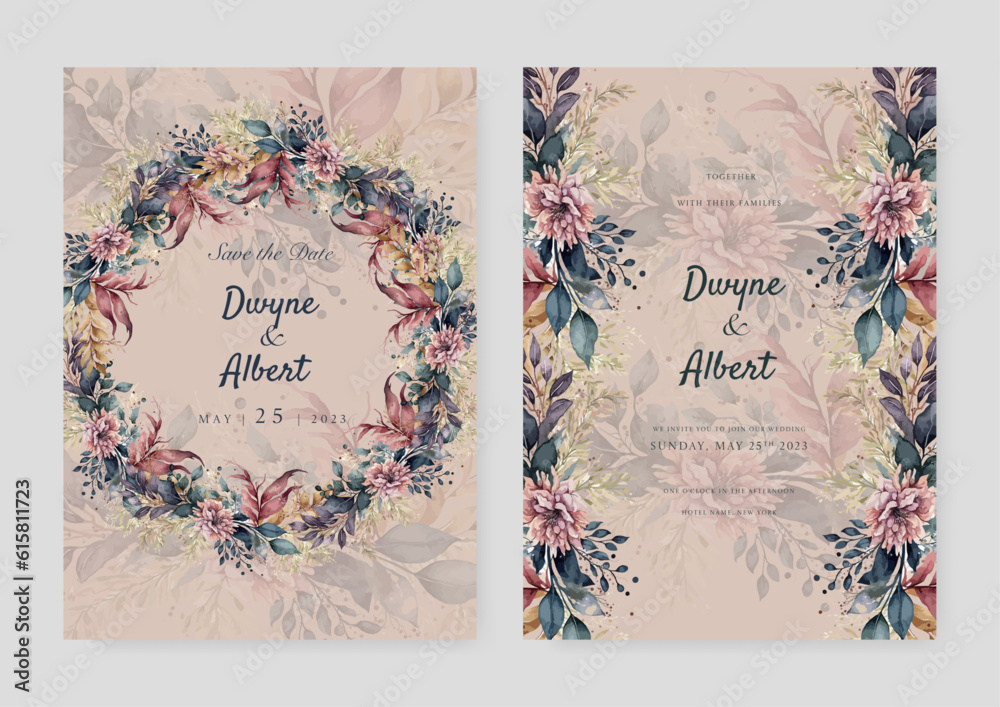 colorful colourful floral flower vector elegant hand drawing wedding ...