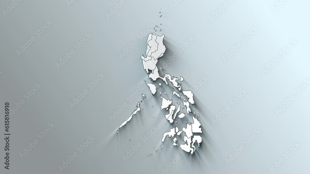 Modern White Map of Philippines with Regions สต็อกวิดีโอ | Adobe Stock