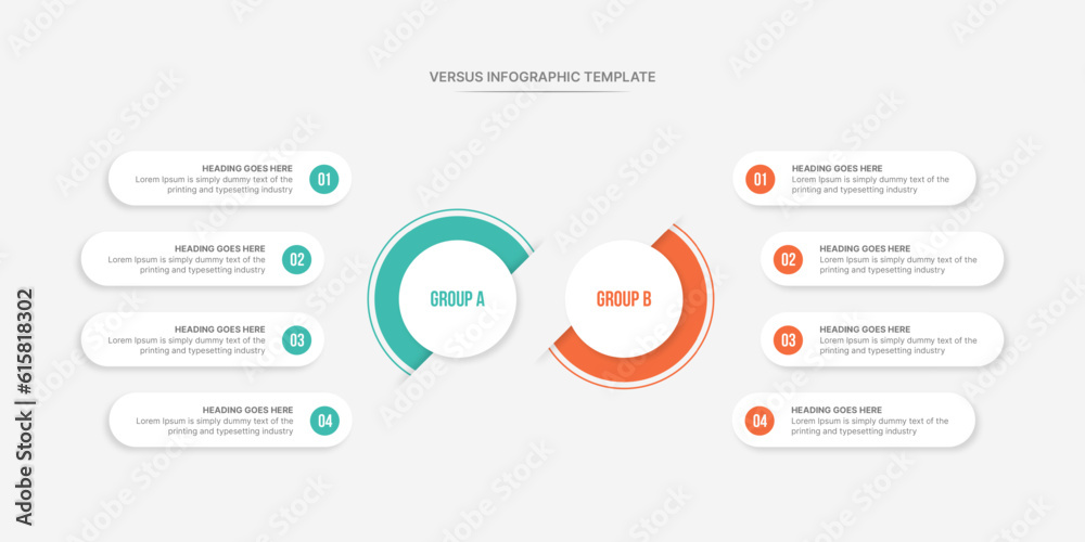 Comparison VS Versus Infographic Template Design Stock Vector | Adobe Stock