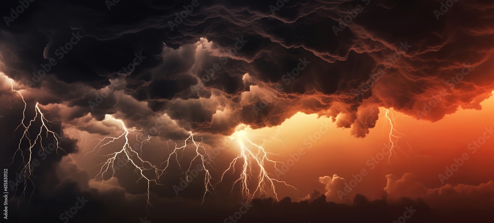 Storm warning - Weather background banner - Amazing lightning storm in ...
