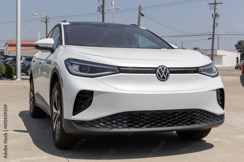 Volkswagen ID.4 SUV Electric Vehicle EV display at a dealer. Volkswagen ...