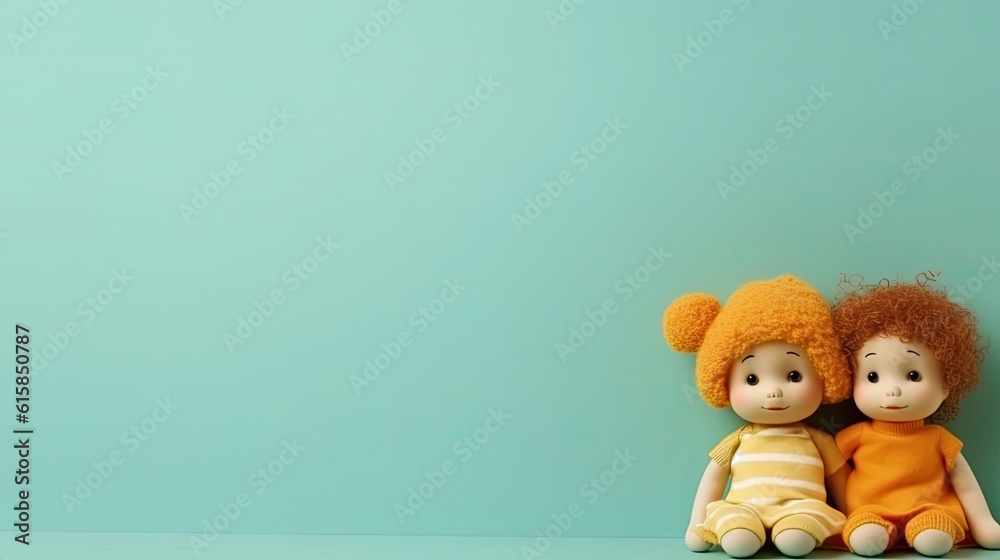Cute teddy type doll for kids with copy space for text, birthday wishes ...