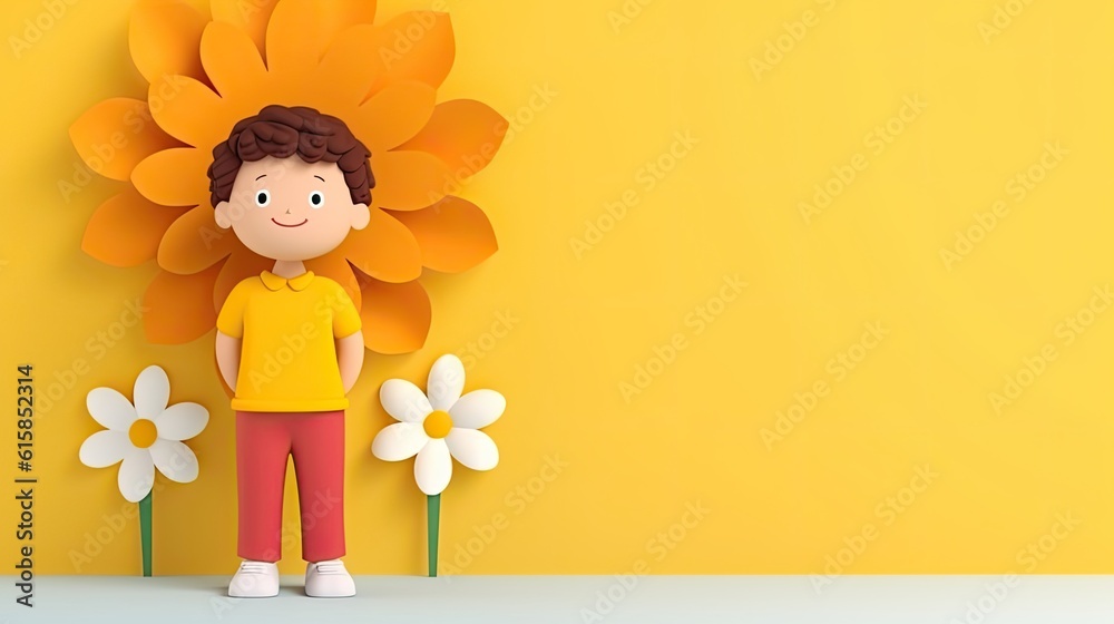 Birthday background woth cute beautiful floral background with copy ...