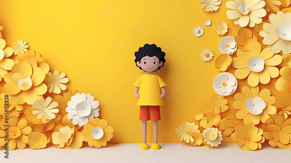 Birthday background woth cute beautiful floral background with copy ...