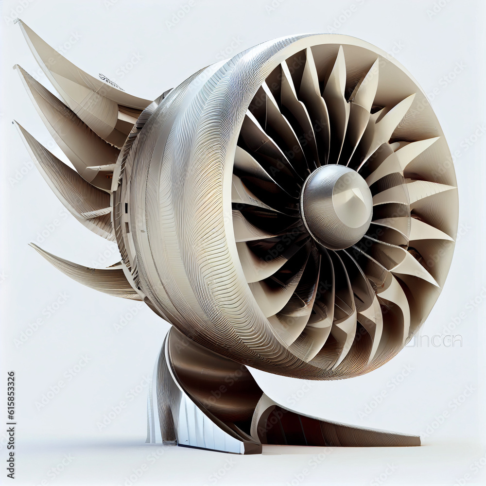 Front view of a jet turbine, integral to aviation technology for ...