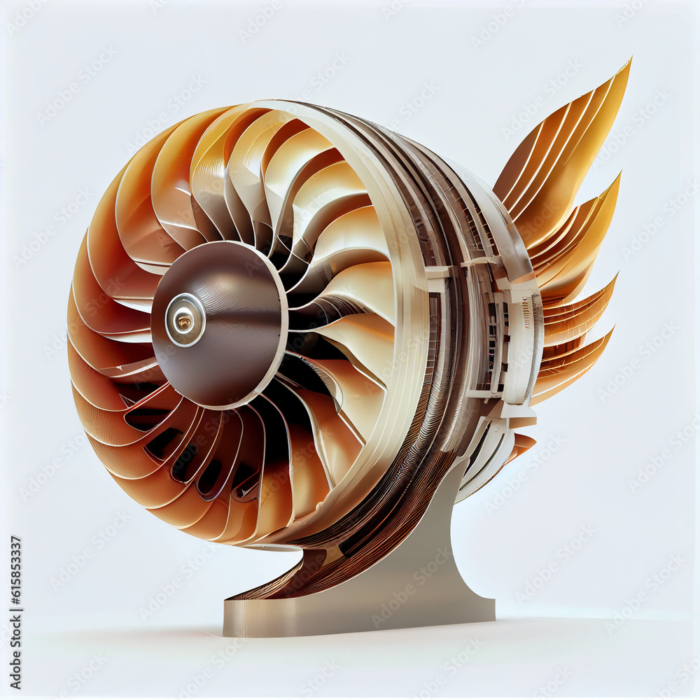 Front view of a jet turbine, integral to aviation technology for ...