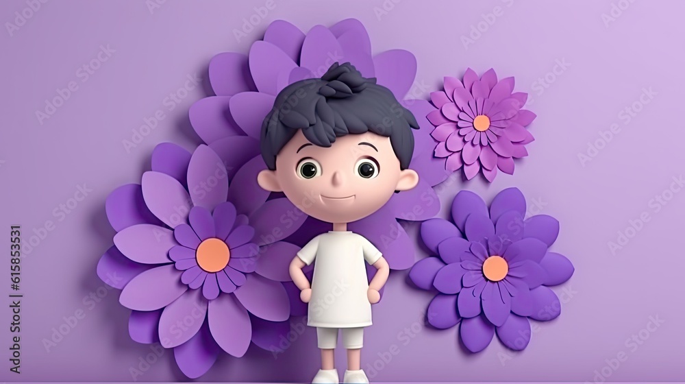 Birthday background woth cute beautiful floral background with copy ...