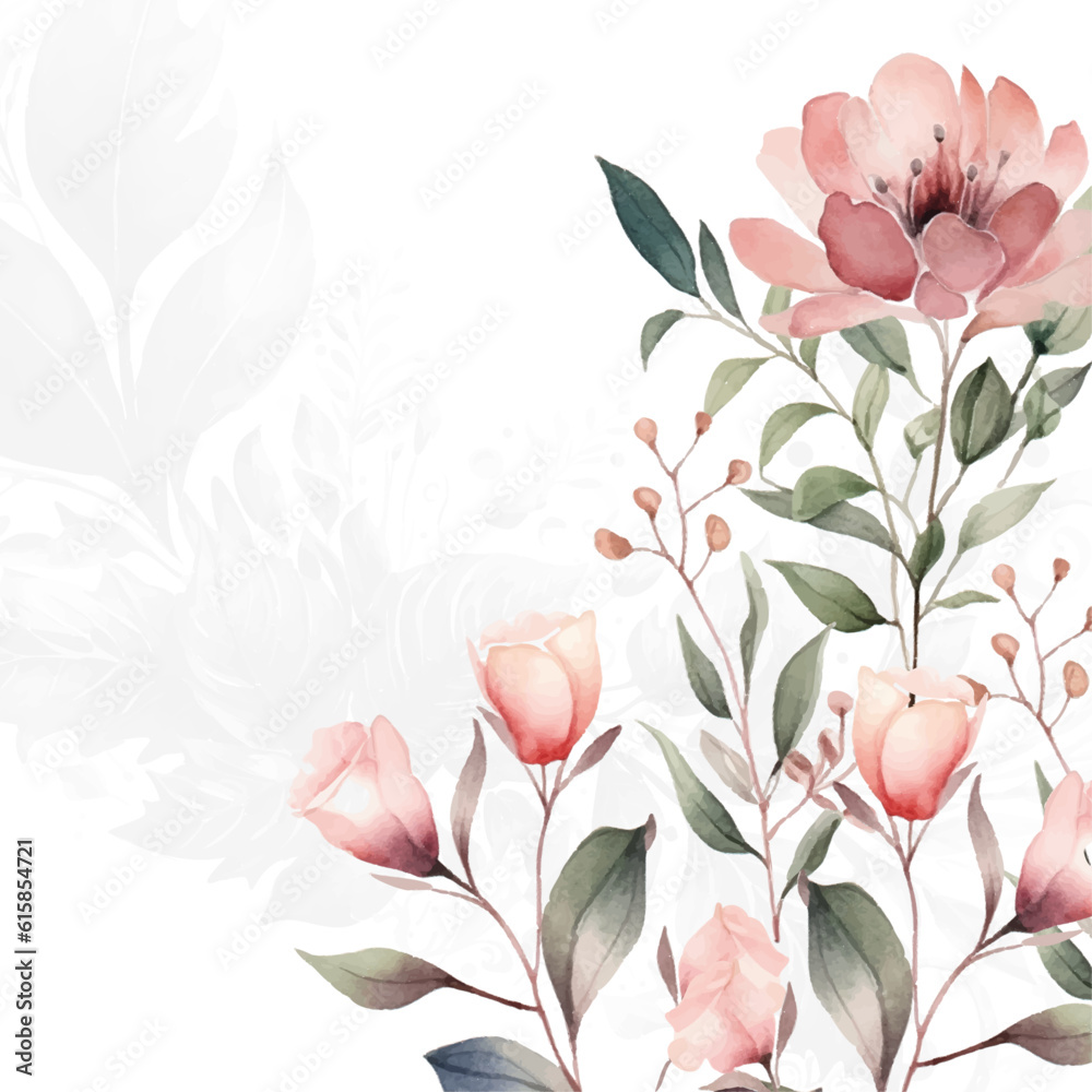 colorful colourful floral flower vector elegant hand drawing wedding ...