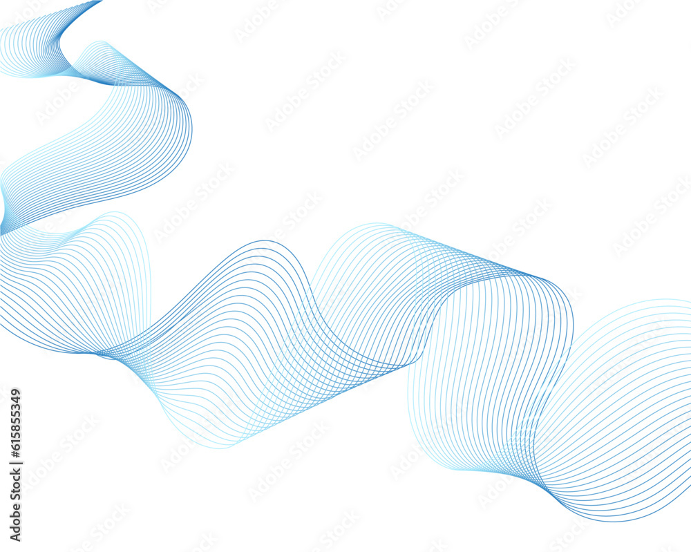Abstract blue blend wave lines on transparent background. Modern blue ...