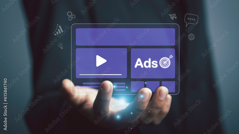 Target advertising online to success concept. programmatic Ad in feed ...