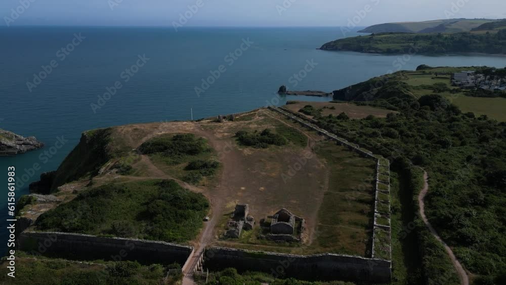 Vidéo Stock Berry Head, South Devon, England: DRONE AERIAL VIEWS: The ...