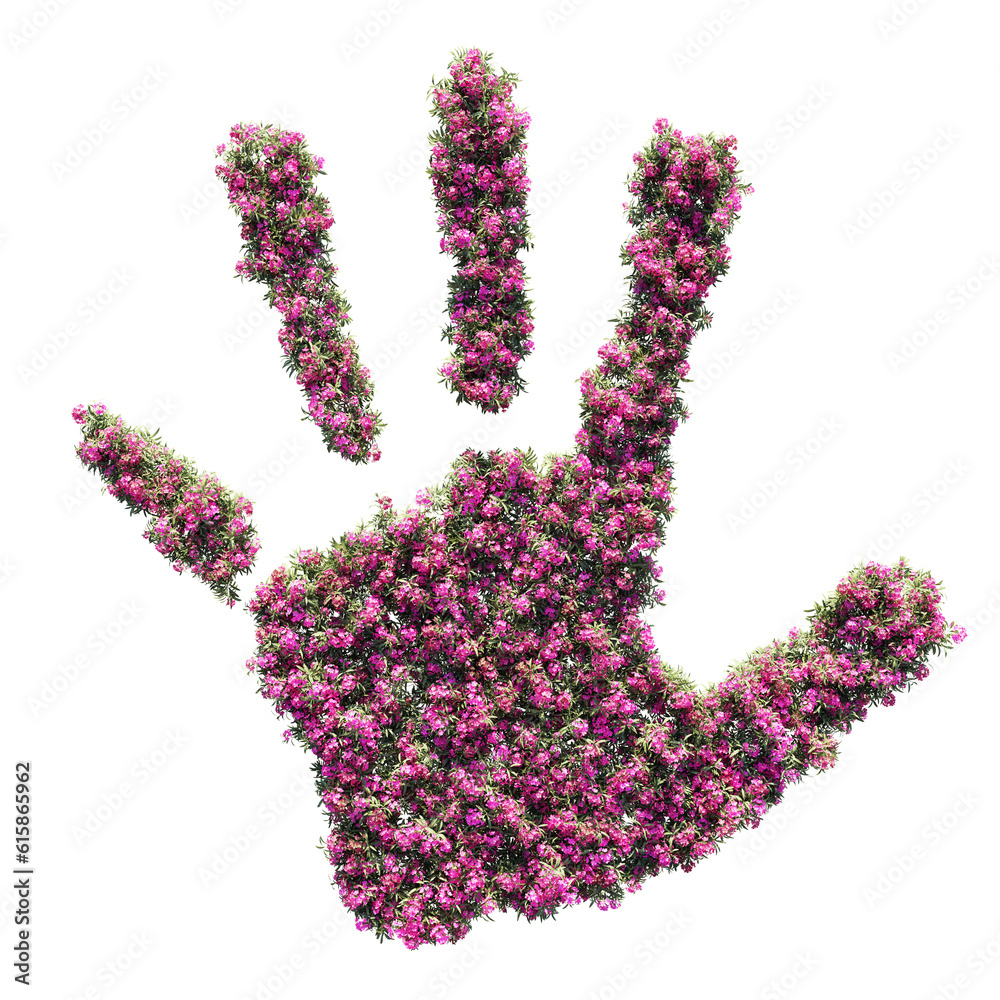 Handprint leaf and flower shape, Concept of ecology environmentally ...