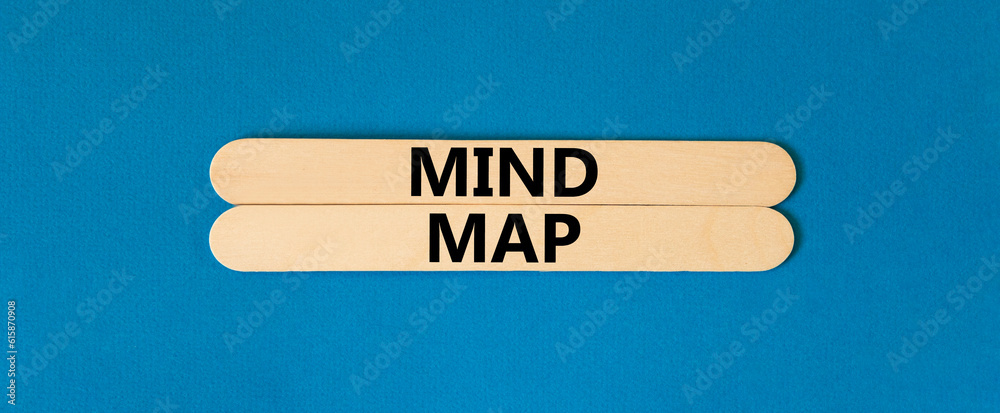 Mind map symbol. Concept words Mind map on beautiful wooden stick on a ...